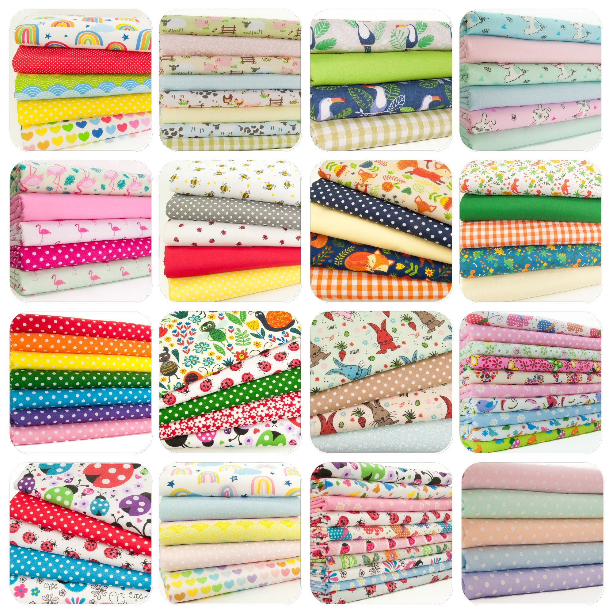 Fat Quarter Bundles - Fun Colourful Kids Designs - Fabric Love
