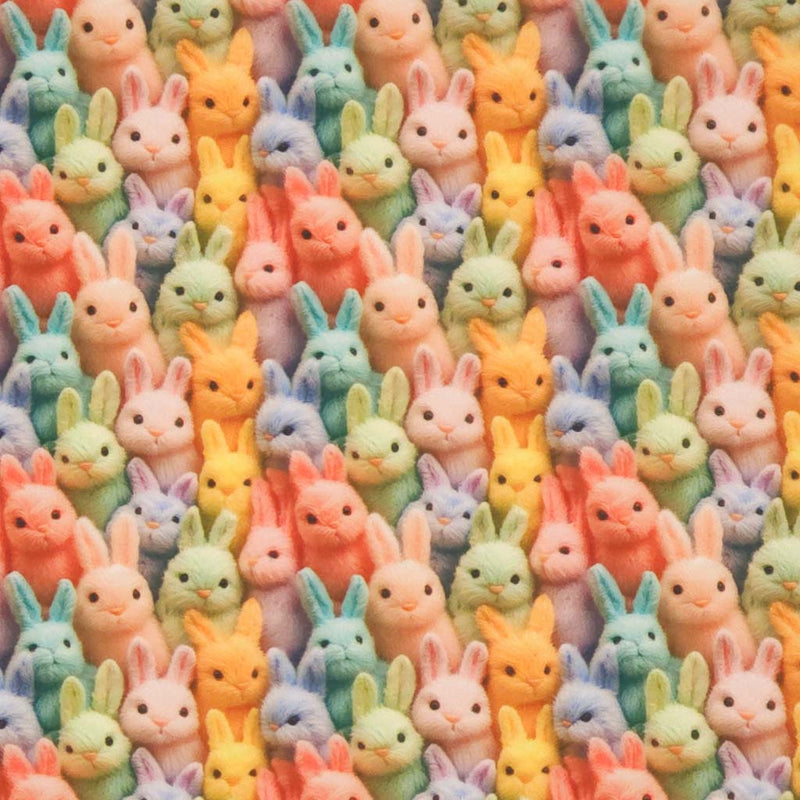 Rabbits - 3D Polycotton - Children's Easter Craft Fabric – Fabric Love