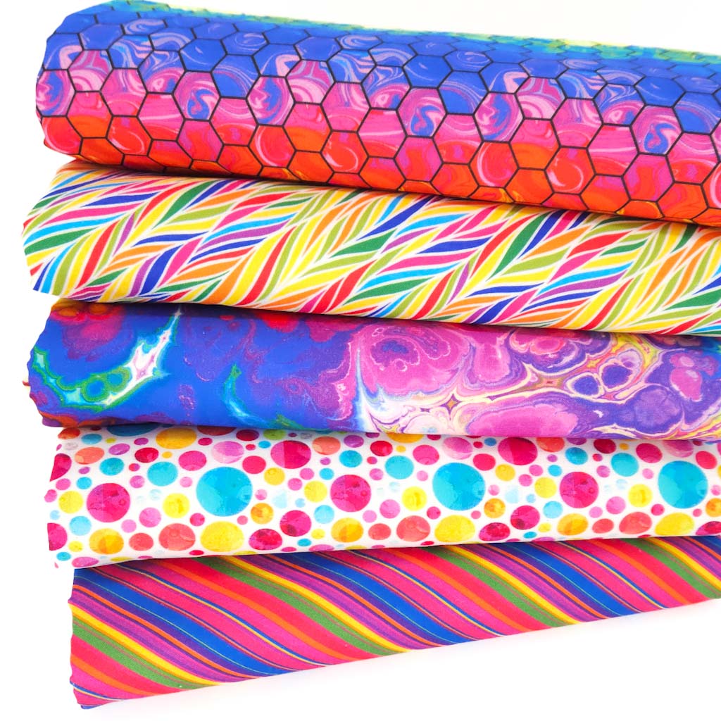 Bright Bundle - Cotton Fat Quarter Bundle - Orange & Blue – Fabric Love