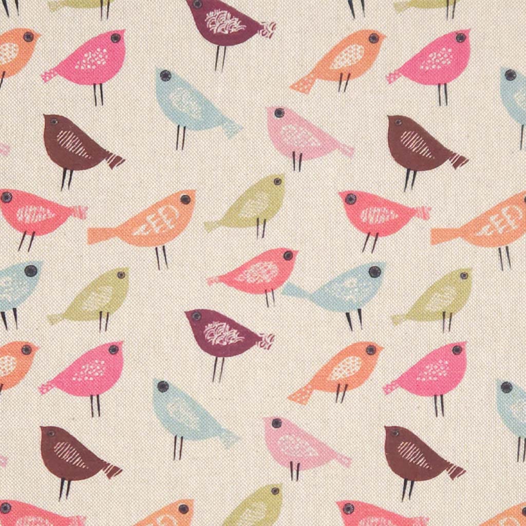 Scandi Birds - Cotton Rich, Linen Look Panama Canvas – Fabric Love
