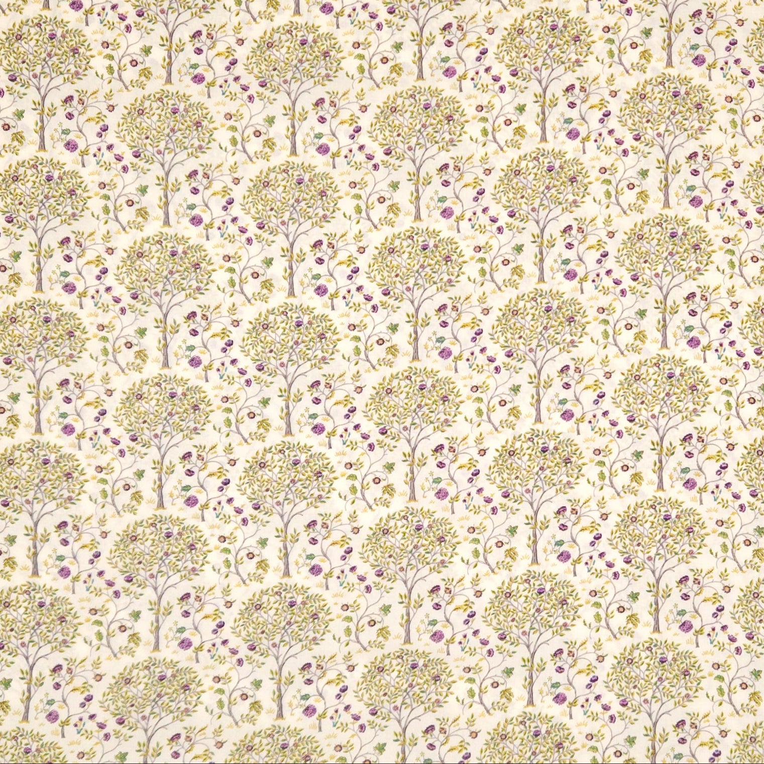 Cotton Lawn Dressmaking Fabric - Floral Tree Print on Cream – Fabric Love