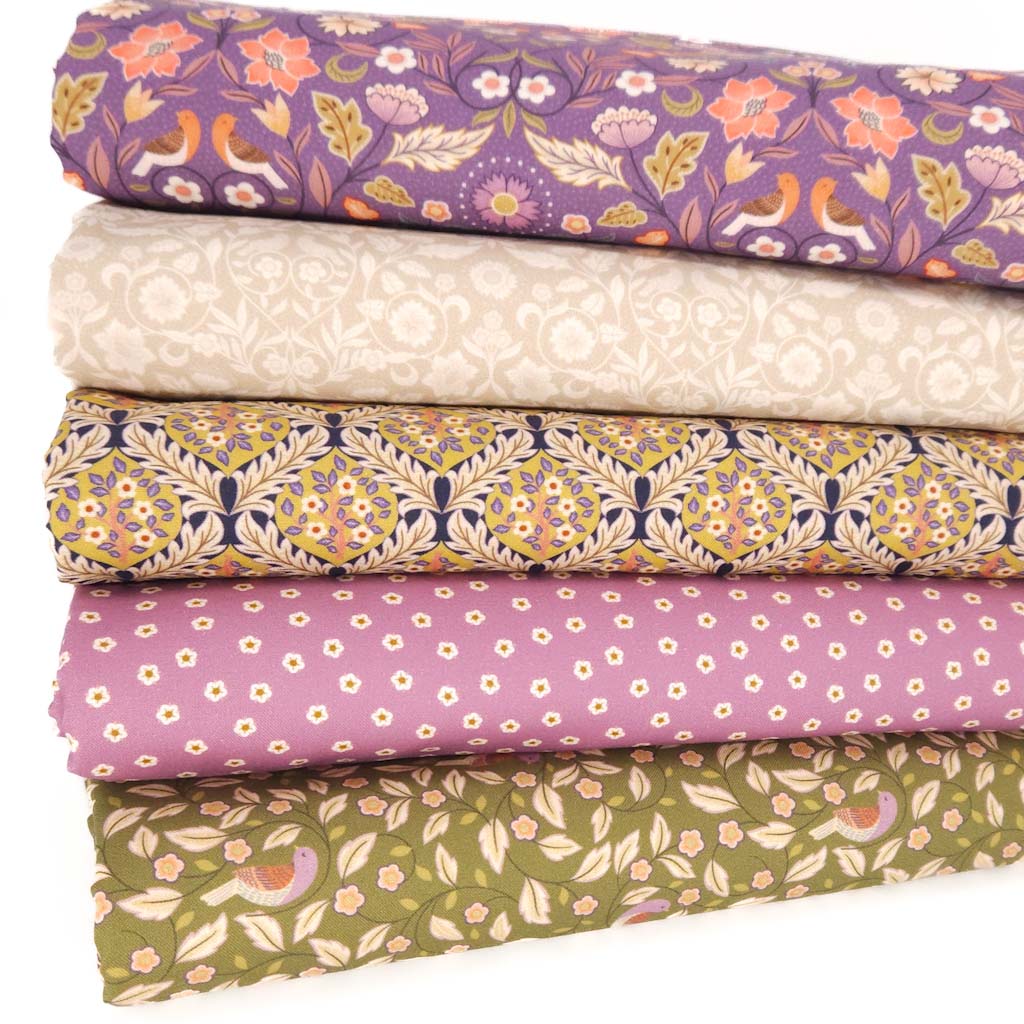 Isabella by Lewis & Irene - Floral Cotton Fat Quarter Bundle - Lilac ...