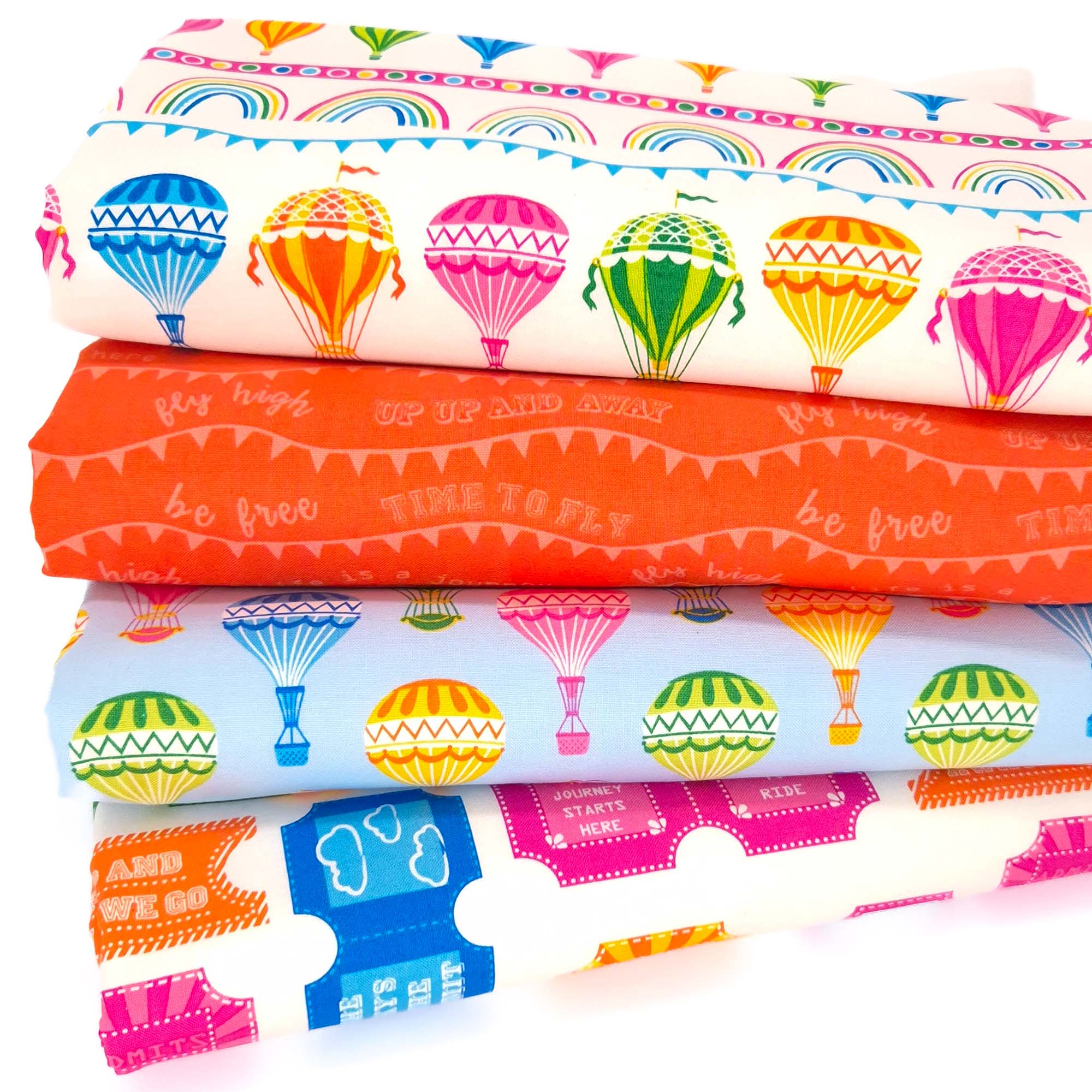 Hot Air Balloons by Stuart Hillard - Cotton Fat Quarter Bundle – Fabric ...