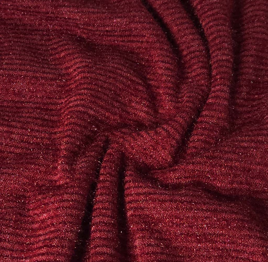 Knitted Corduroy Jersey - Red - Dressmaking Fabric – Fabric Love