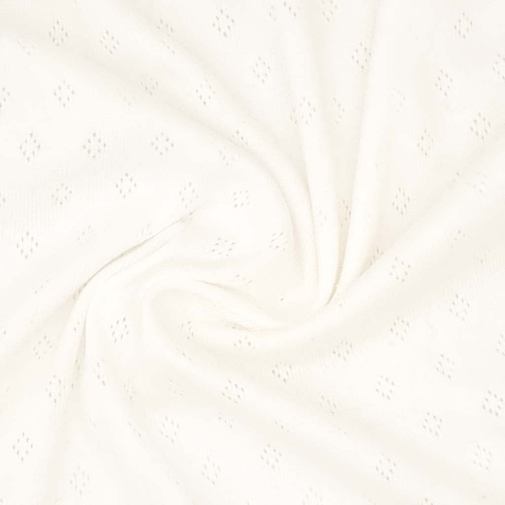 Pointelle Cotton Jersey - Fine Knit - Plain Cream – Fabric Love