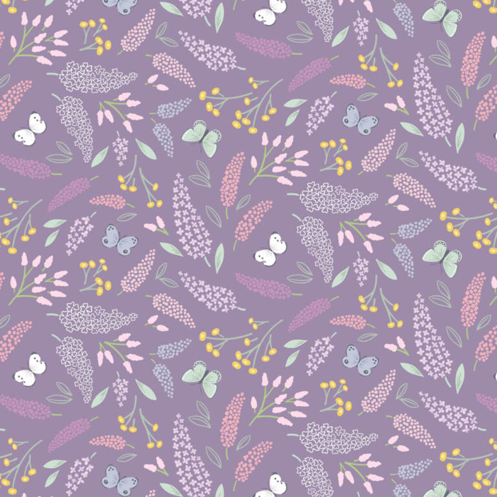 Spring Symphony - Dusky Purple - Dear Spring by Lewis & Irene – Fabric Love