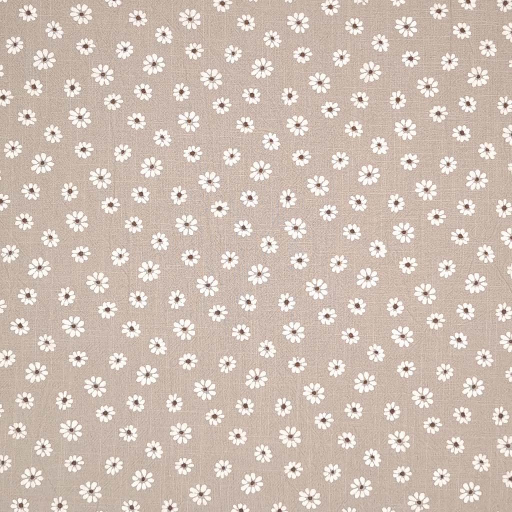 Vintage Daisy - Washed Cotton Fabric - Beige – Fabric Love