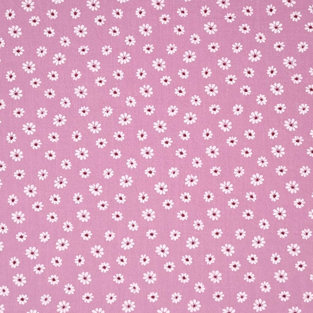 Vintage Daisy - Washed Cotton Fabric - Dusky Pink – Fabric Love