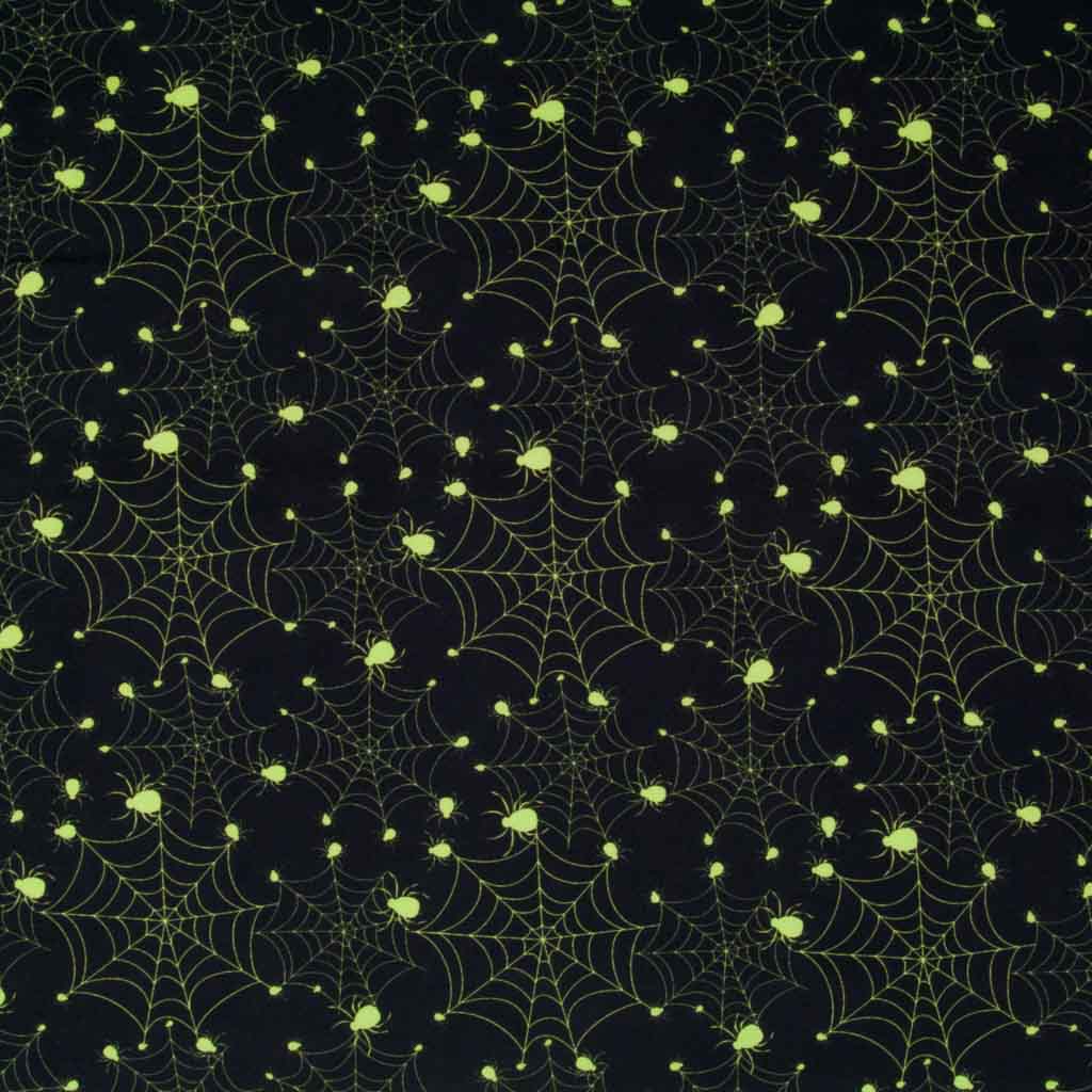 Halloween Cotton Fabric - Glowing Spider Web – Fabric Love